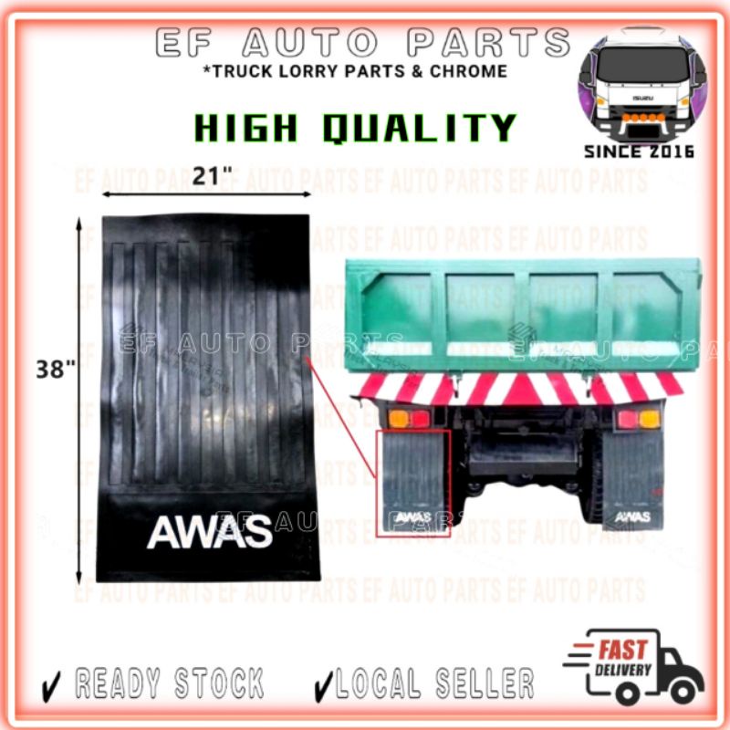 HIGH QUALITY AWAS MUDFLAP 21'' X 38'' LORRY PVC SPLASH GUARD TRAILER ...