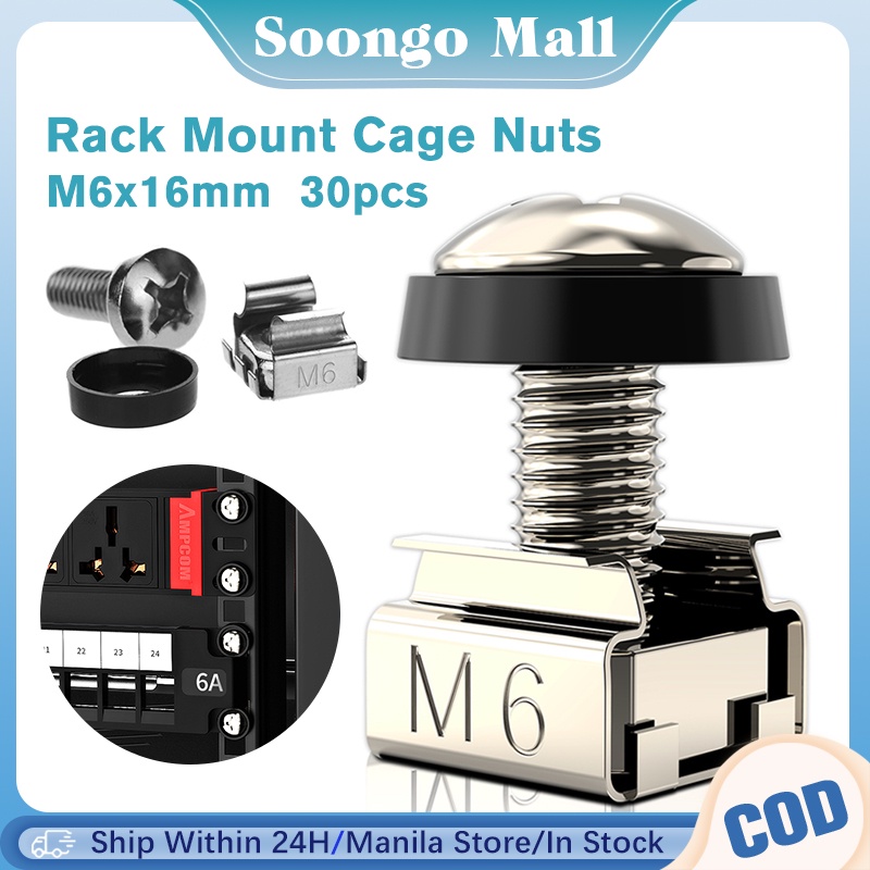 M6 X 16mm Network Server Shelves Cabinet Cage Nuts Screw Buckle Nut and ...