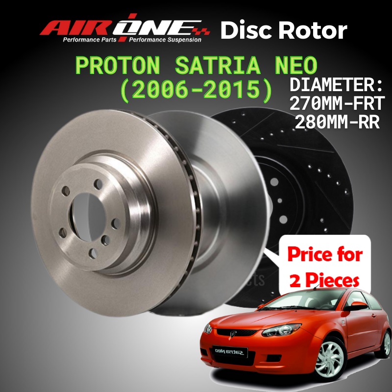 AIRONE Proton Satria NEO (2006-2015) Front / Rear OE Sport Disc Rotor ...