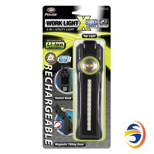 PT POWER LED 500 LUMENS 3 IN 1 RECHARGEABLE UTILITY WORK LIGHT | Shopee ...