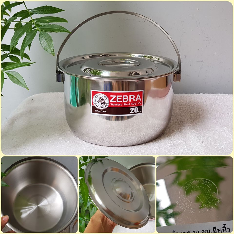 Zebra pot 20cm with handle - 170043 - capacity 3 liters 304 stainless ...