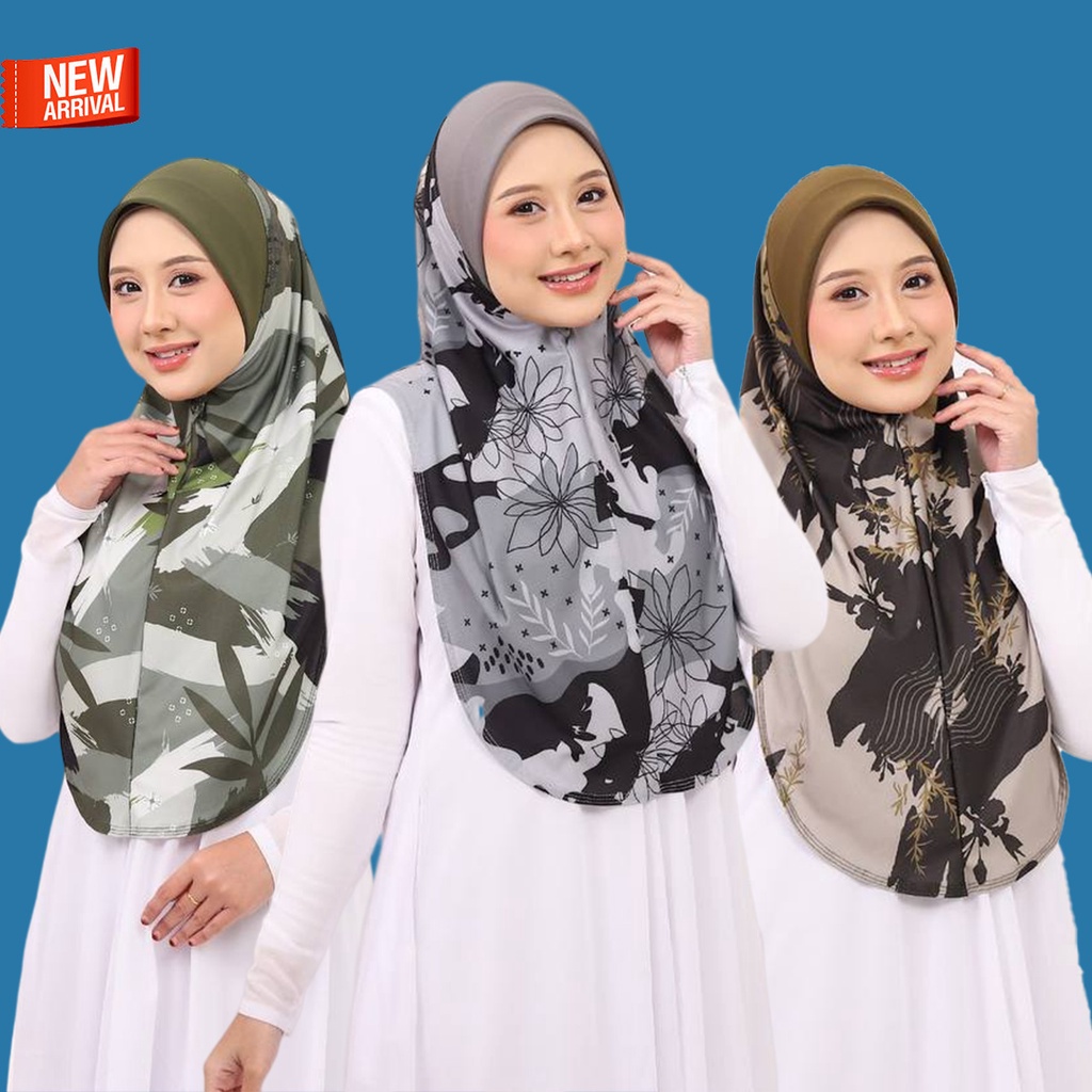 Tudung Sarung Printed Mosscrepe | Awning Scuba Size M/L | Shopee Malaysia