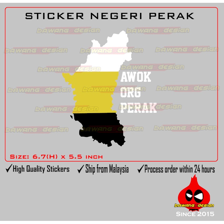 Sticker Negeri Perak Peta/Map Untuk Kereta/Motor/Lori | Shopee Malaysia