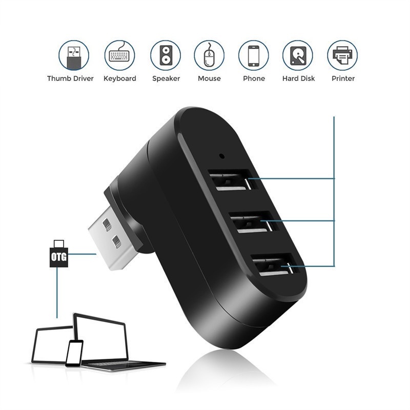 Portable Rotating USB HUB Rotating USB 2.0 HUB Section 3 Port USB HUB ...