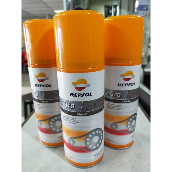 CHIN LUBE REPSOL 100% ORIGINAL SPRAY RANTAI MOTORCYCLE 400ML HEAVY DUTY ...