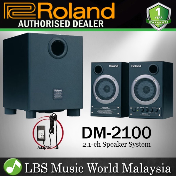 Roland DM-2100 Monitor Speaker with 50 Watt Subwoofer for Studio Monitoring (DM2100 DM 2100 ...