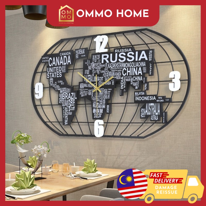 [OMMO] - Darius Maps Wall Clock & Frame | Shopee Malaysia