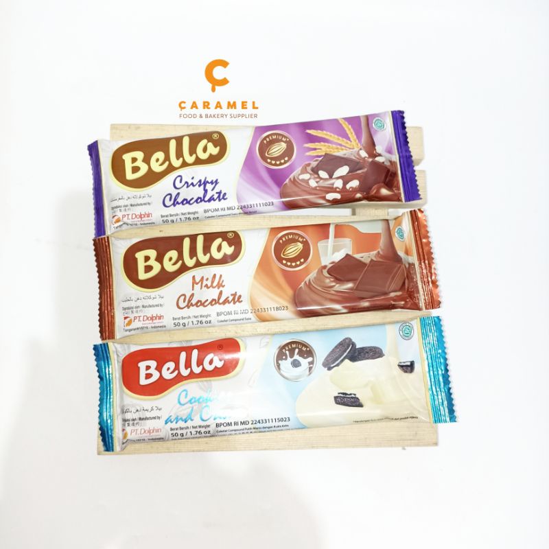 Bella Chocolate Premium 50gr- Milk Chocolate-Cookies and Cream- Crispy ...