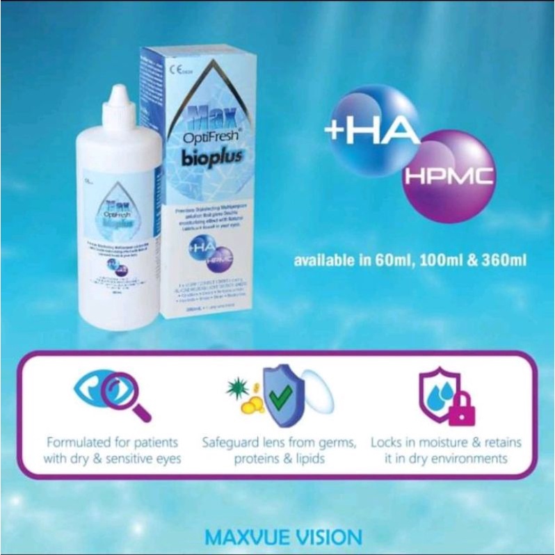 CLEARANCE Max Optifresh Bioplus Contact Lens Solution 360ml (Expiry ...