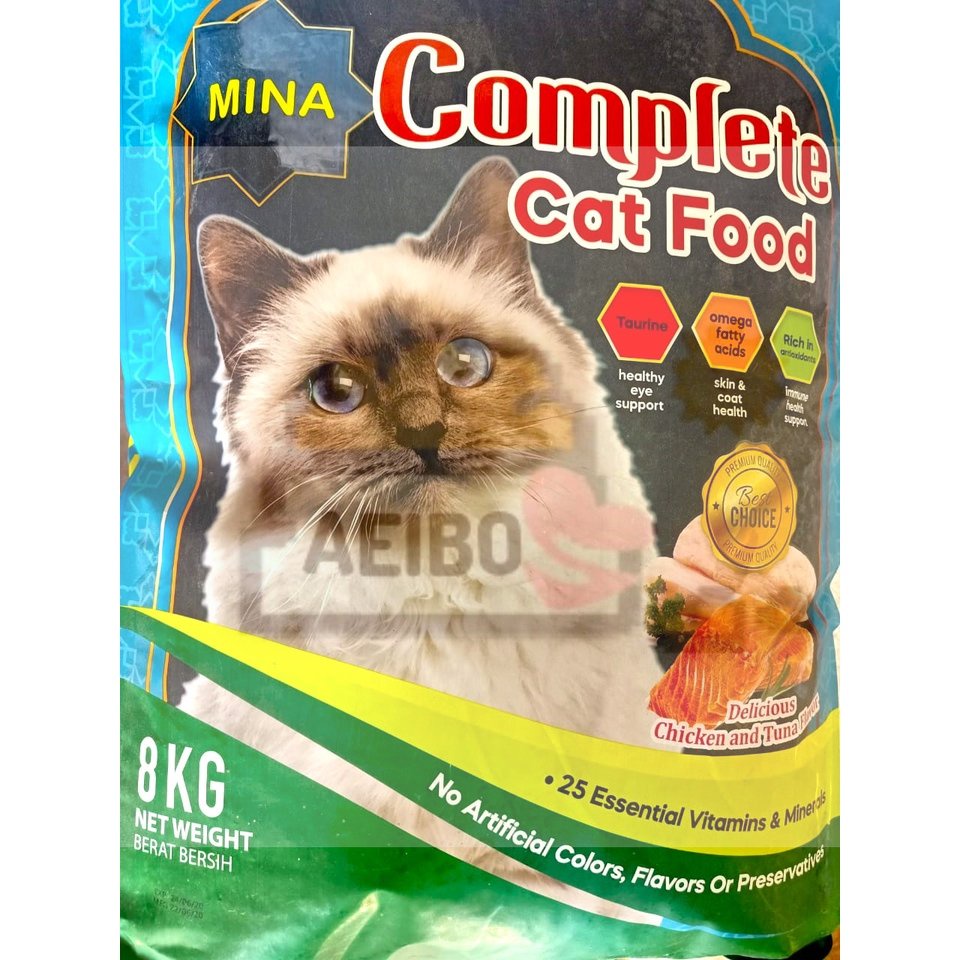 MINA [8Kg] Dry Cat Food Chicken & Tuna Flavour Makanan Kucing Ayam ...