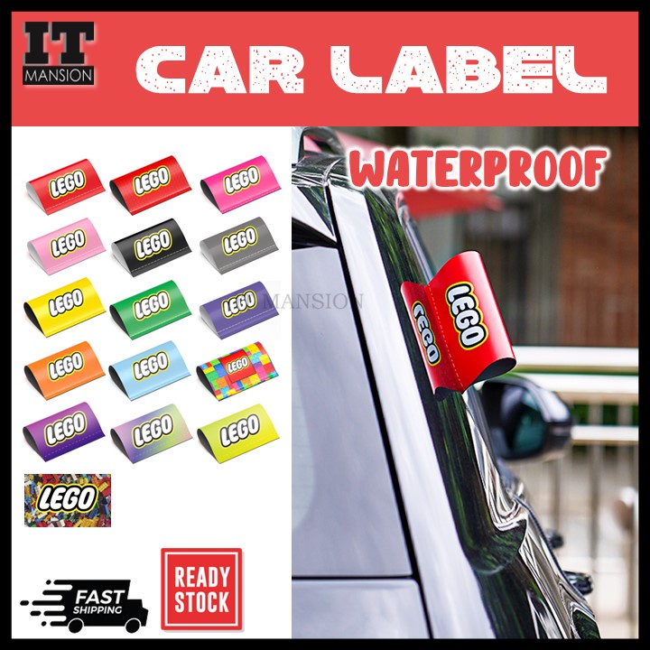 Car/Motorcycle LEGO Label Waterproof Washing Car Label Sticker Trunk ...