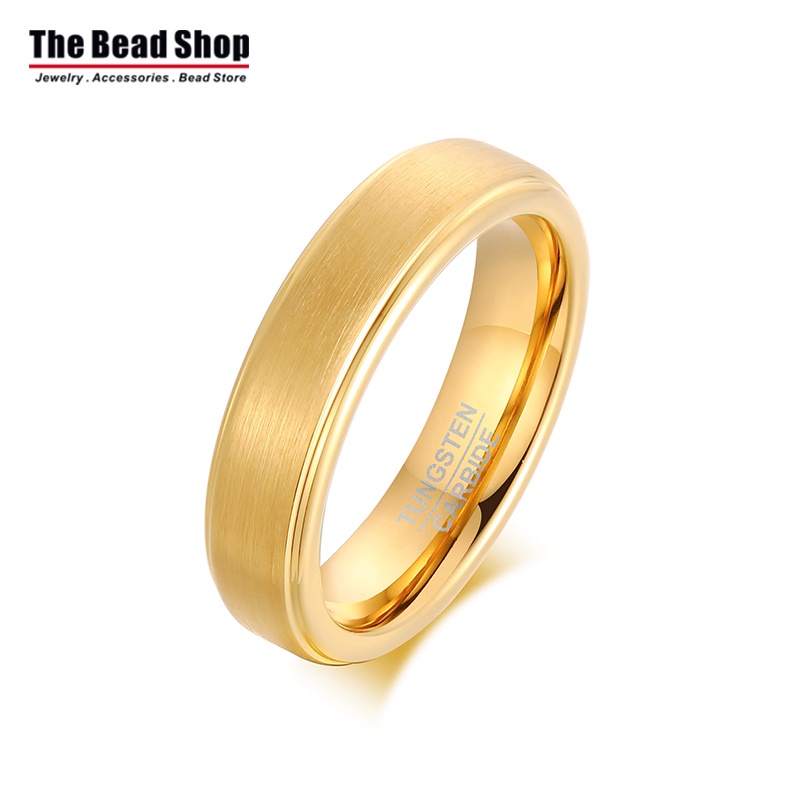 5mm Full IP Gold Premium Tungsten Carbide Ring - Couple Ring | Engagement Wedding Ring | Cincin ...