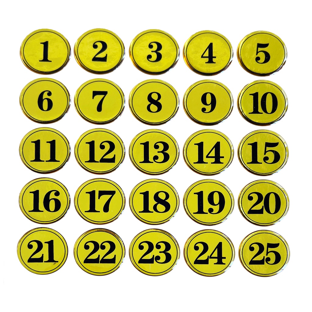 PVC stickers 40mm (1-25)Number sticker/table number sticker/restaurant ...