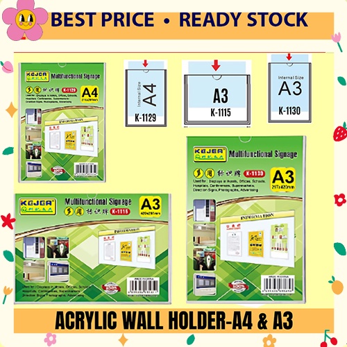 OKADA Acrylic Multifunctional Signage Holder / Wall Sign Holder ...