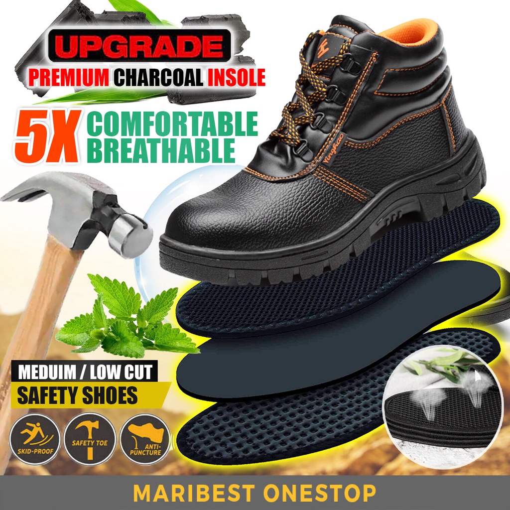 Safety Shoes Steel Toe Safety Boot High Cut Waterproof Kasut Kerja ...