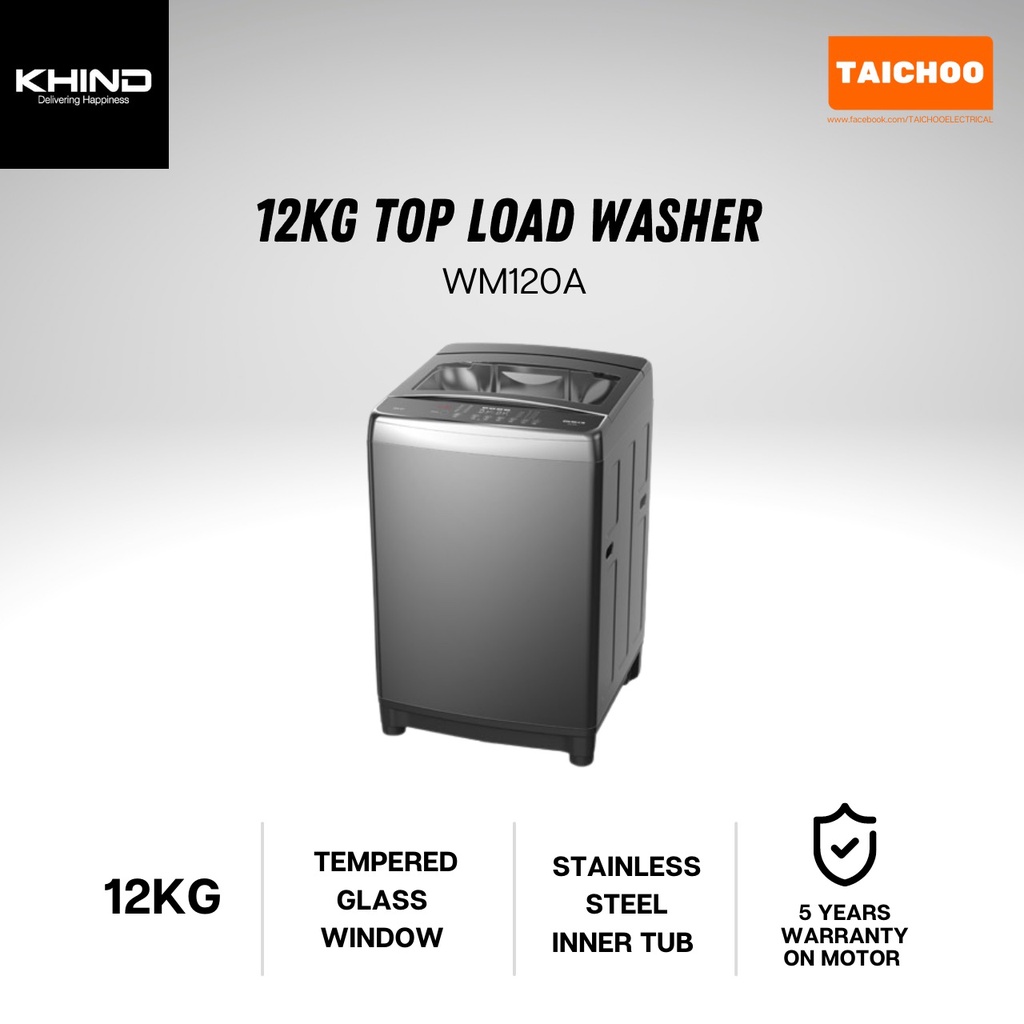 Khind Top Load Auto Washing Machine 12KG | Shopee Malaysia
