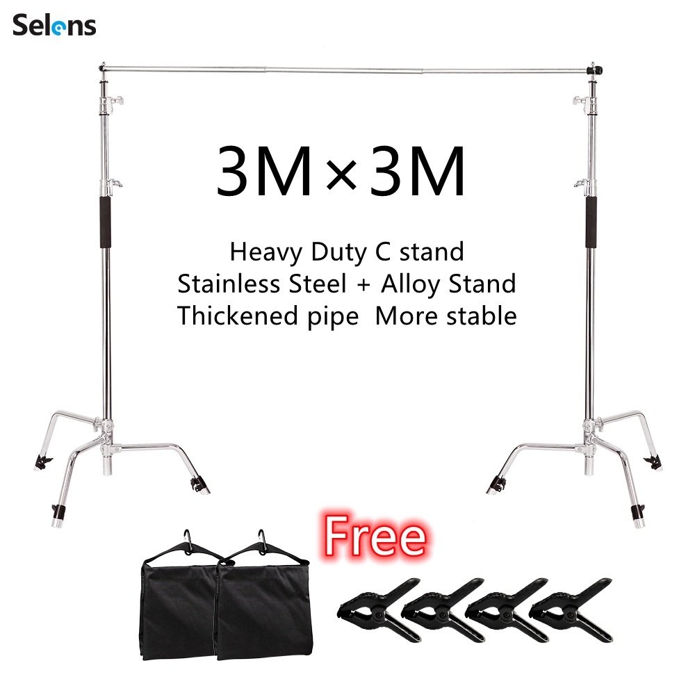 Selens 3x3M Heavy Duty Backdrop Stand Kit Photography Background ...