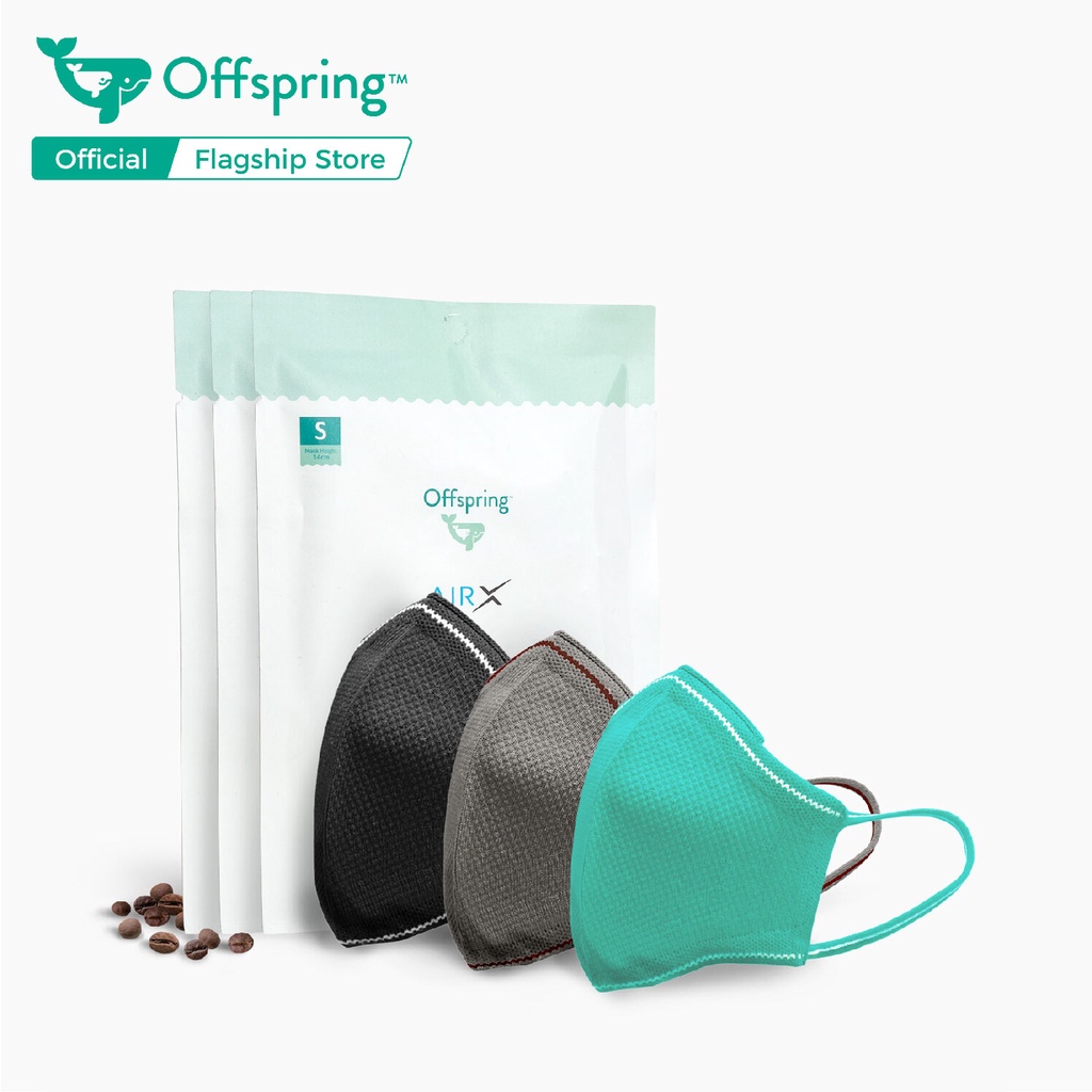 * BUY 1 FREE 1* Offspring Air X Biodegradable Mask for KIDS (Emerald ...