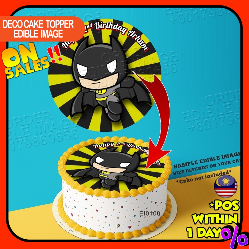 Printing EI Batman Cute Edible Image Print Cake Photo Icing Paper ...