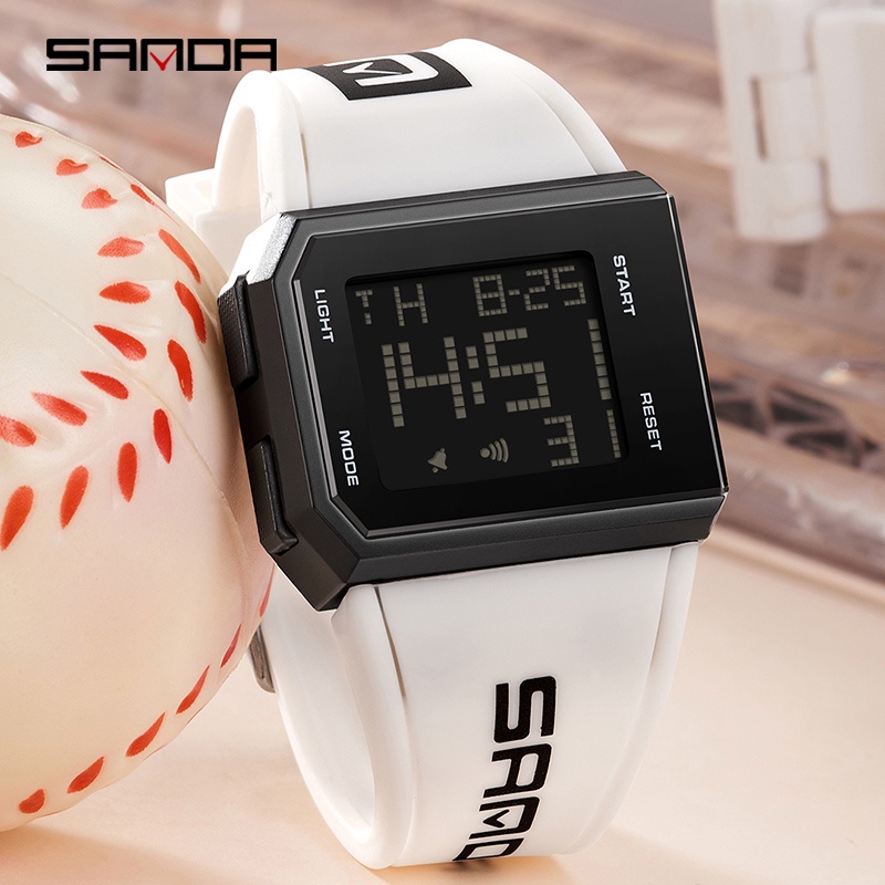 SANDA Multi-functional Sports Waterproof Square Men's Watch Luxury ...