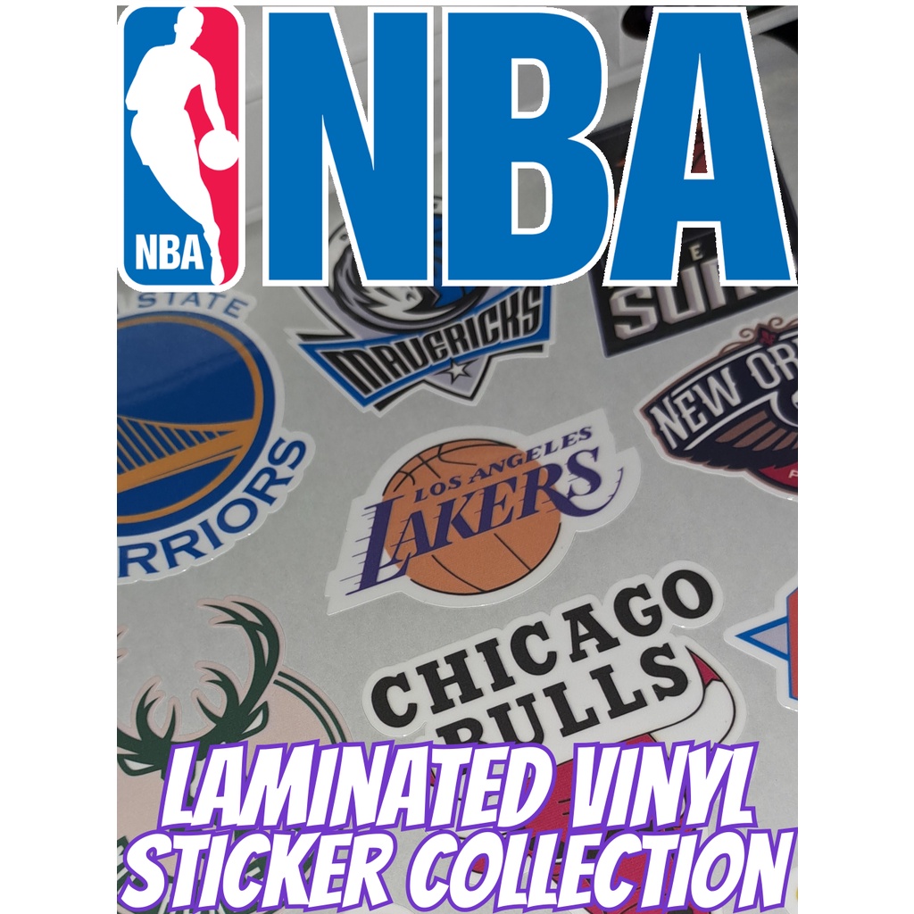 30 pcs machine cut laminated vinyl NBA team logo stickers | Shopee Malaysia