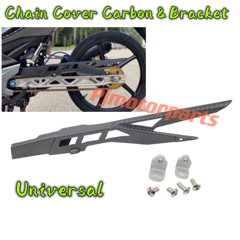 Chain Cover Rantai Carbon & Bracket Kaki Skrew Screw Skru (Swing Arm ...