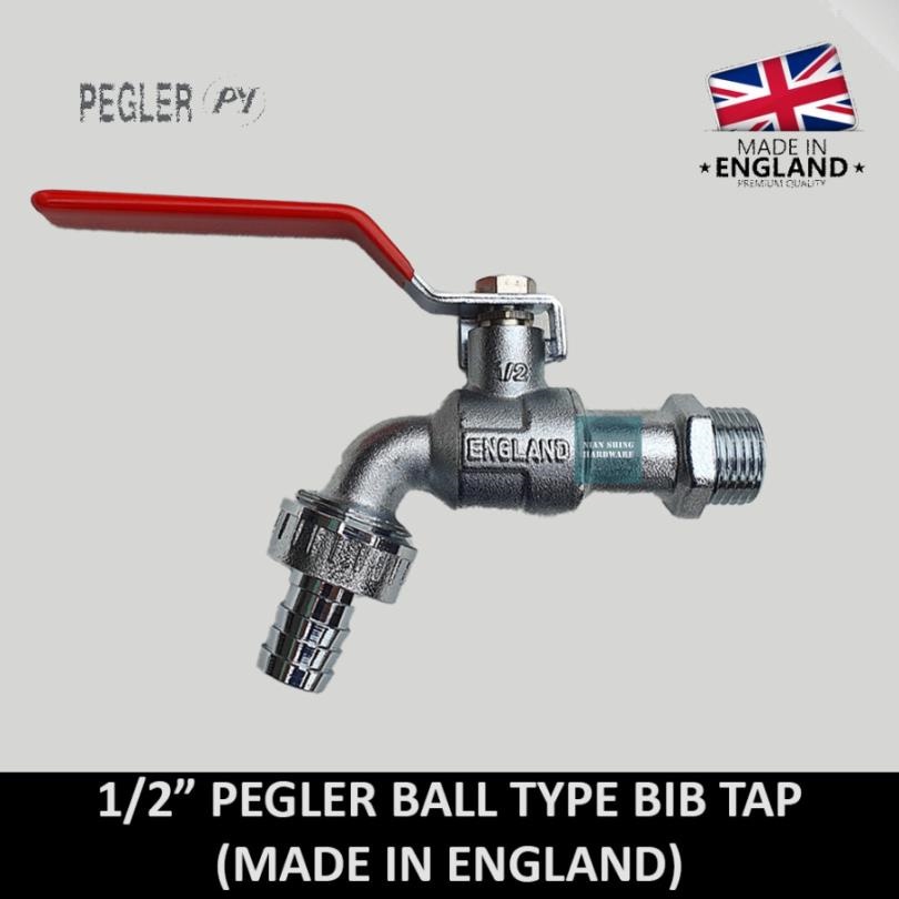 PEGLER Chrome Plated Hose Union Ball Type Bib Tap Wall Mounted Garden ...
