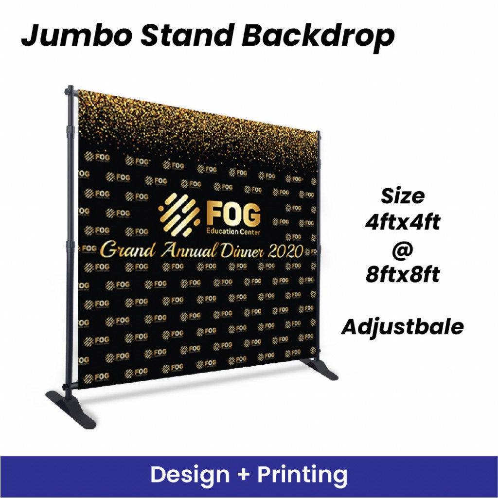 Jumbo Backdrop Banner Stand / Jumbo Backdrop Banner Stand + Printing ...