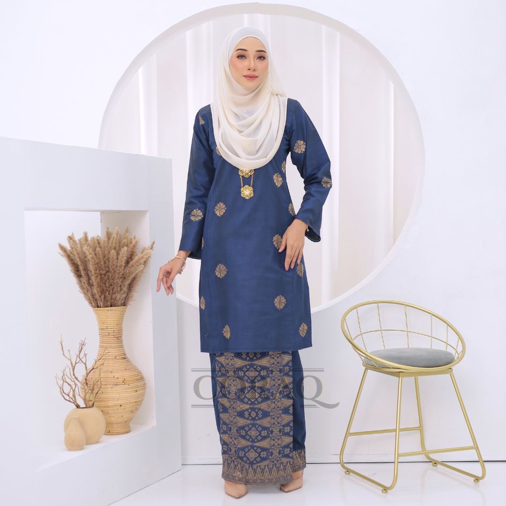 Baju Kurung Pahang Songket Tenun Soft Cotton Bunga Tabur | Shopee Malaysia