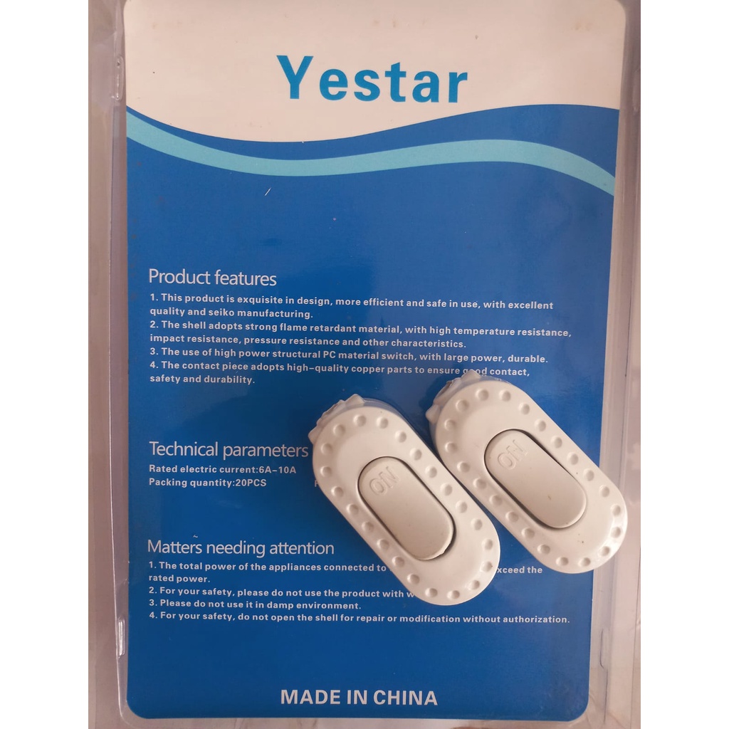 PUTIH Yestar On Off Hanging Switch Jumbo Sekakel White Switch ...