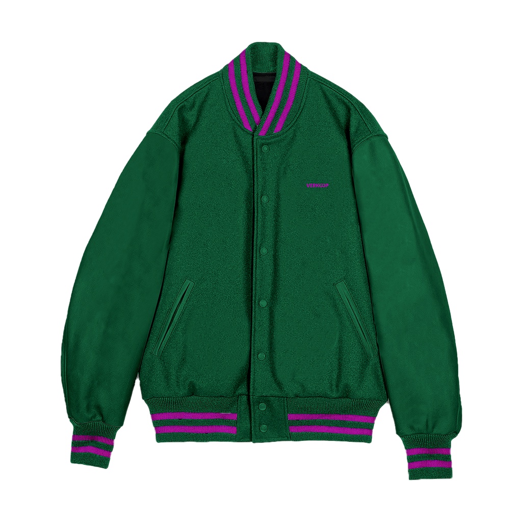 Verkoop Varsity Jacket Green | Shopee Malaysia