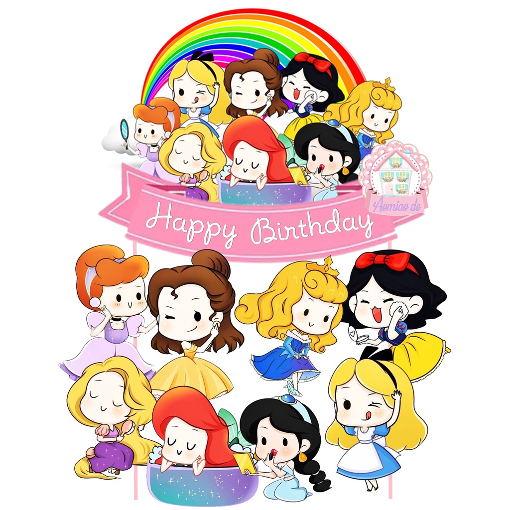 Princess chibi cake topper | Shopee Malaysia