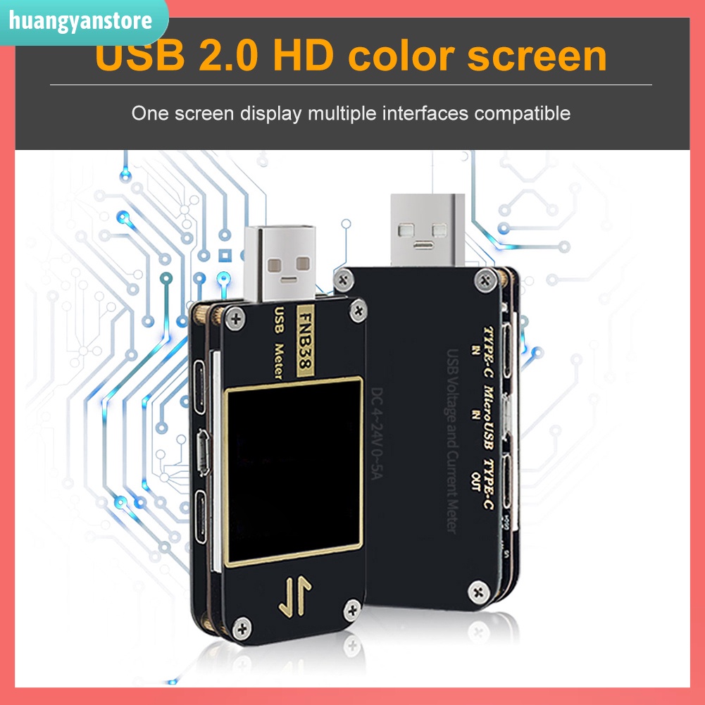 DZYQ_FNB38 USB LCD Current Voltmeter QC4 PD3.0 2.0 PPS Fast Charging ...