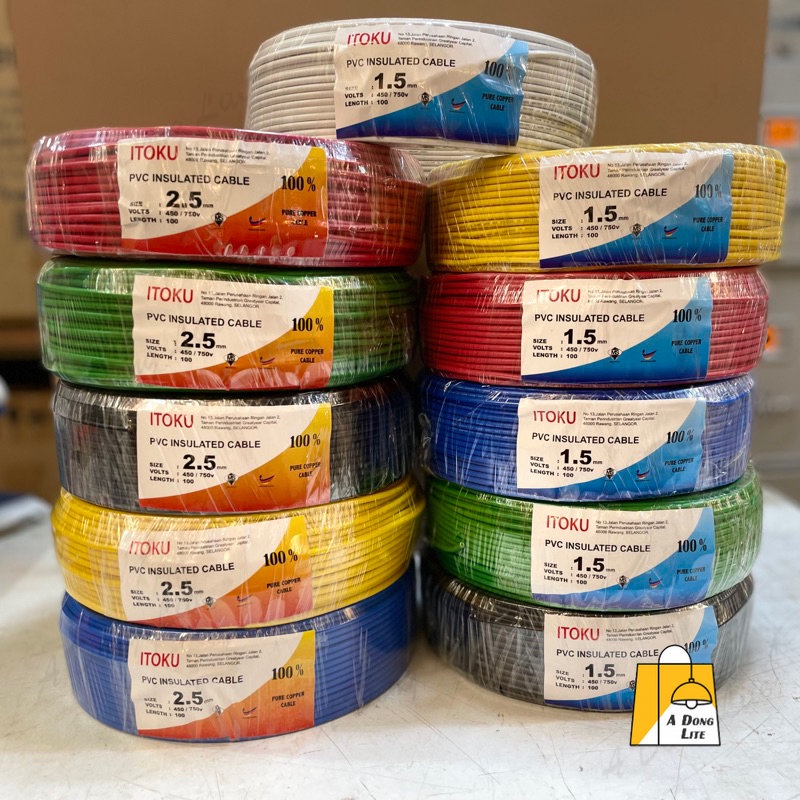 ITOKU sirim Cable PVC 1.5MM 2.5MM (1/2 coil / 1coil SALES !!!)Kabel ...