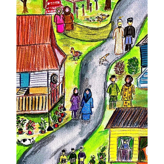 Poskad Raya Suasana berjalan ke masjid | Shopee Malaysia