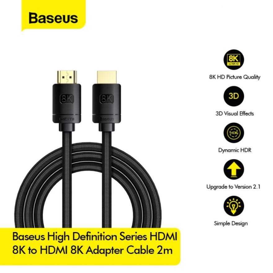 Baseus HDMI Cable High Definition Series 8K 2meter - CAKGQ-K01 ORIGINAL!! | Shopee Malaysia