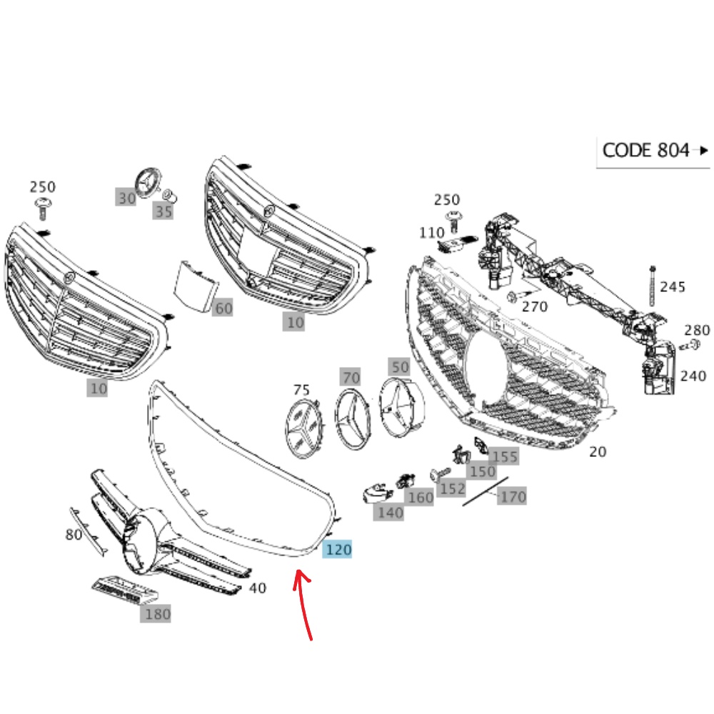 Mercedes Benz Taiwan Front GRILLE CHROME SHELL W212 FC 212F8852574 ...