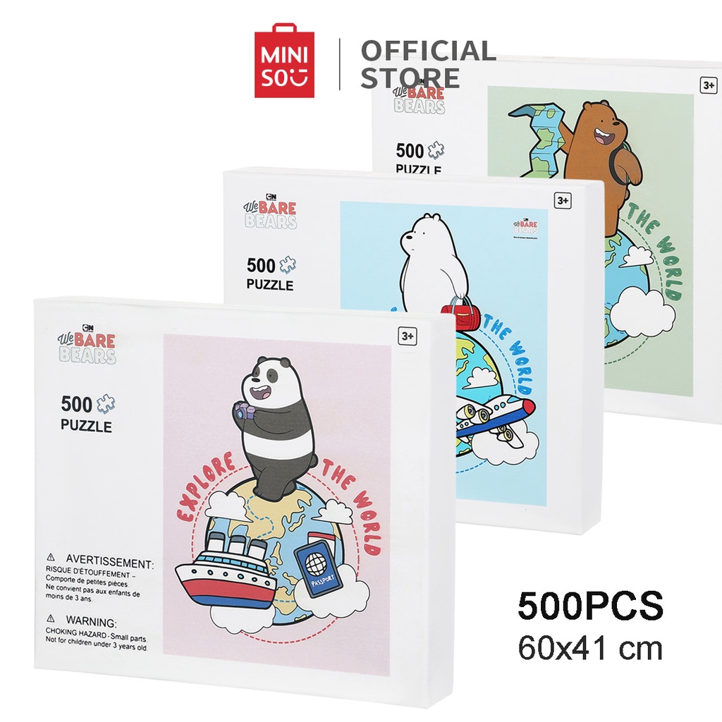 Miniso - We Bare Bears Puzzle 500pcs Puzzle Toys Children's Toys 61x41 ...
