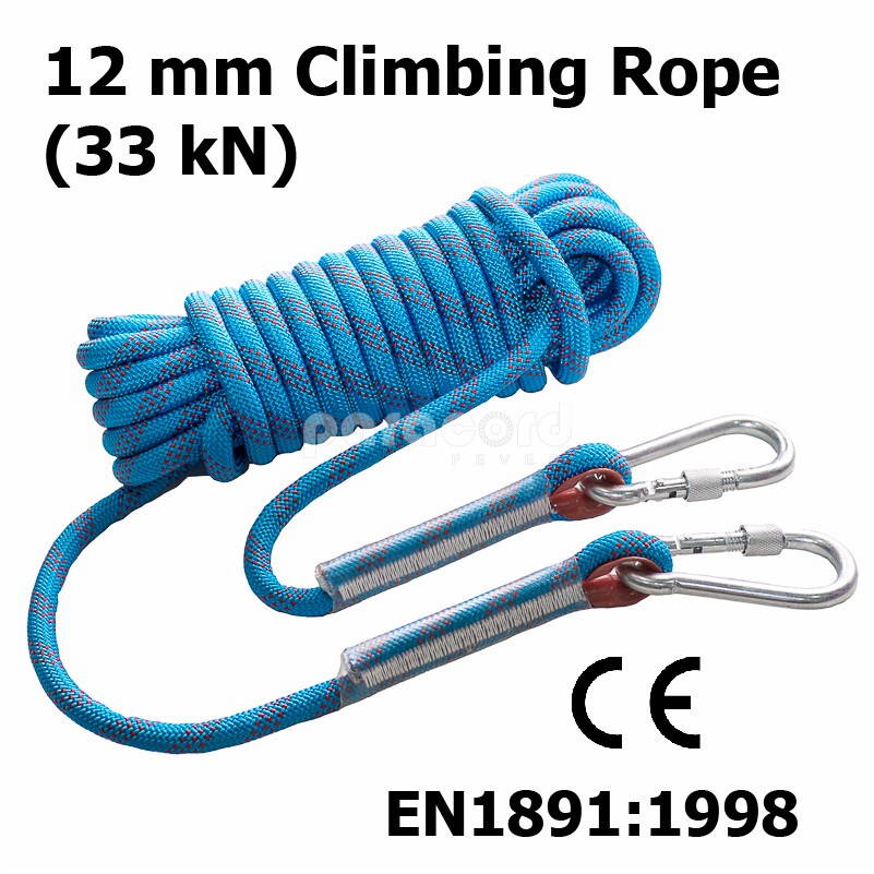 12mm 33 kN Static Rope for Climbing, Rappelling, Abseiling and ...
