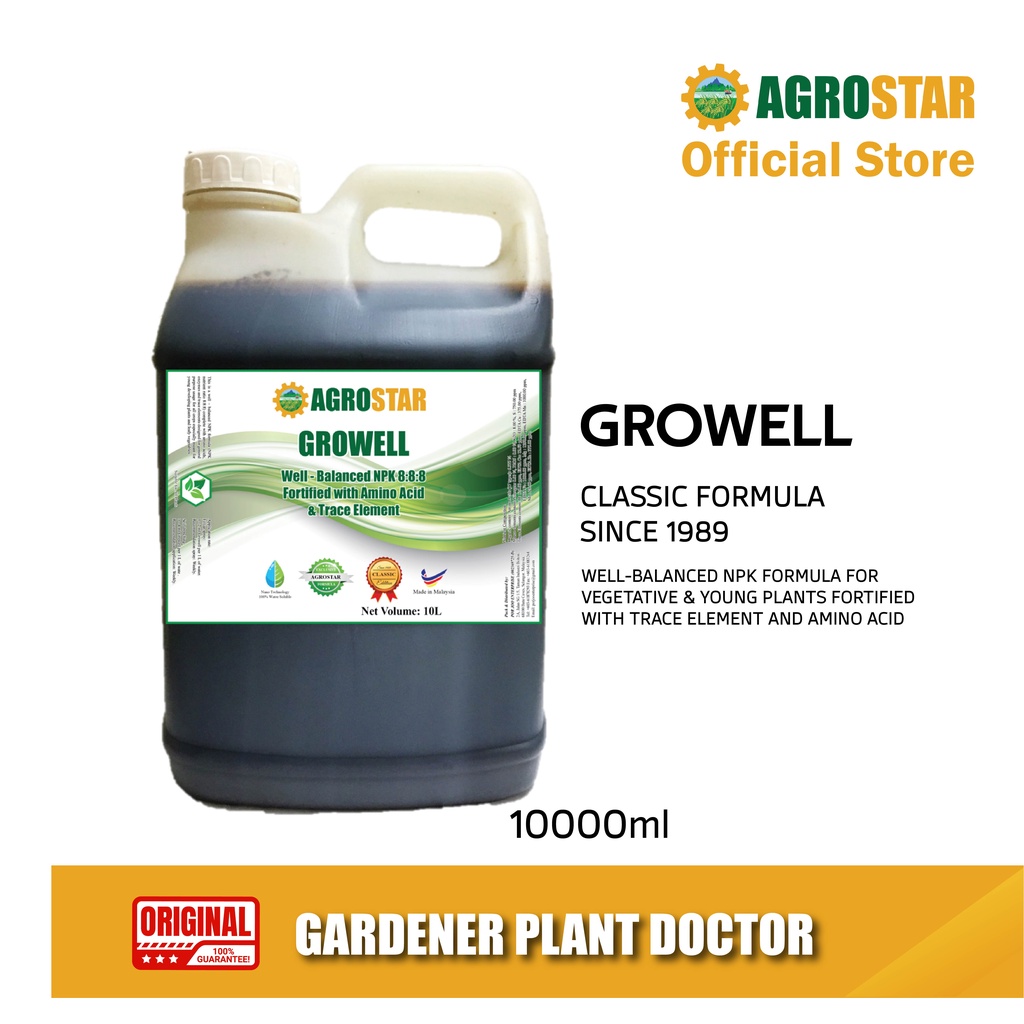 AGROSTAR Growell Well Balanced NPK 8/8/8 Fortified With NPK, Amino Acid ...