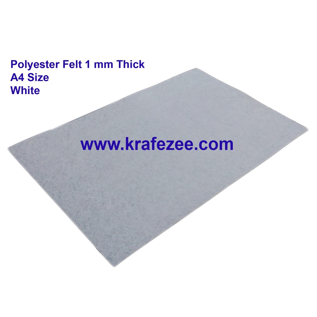 Kain Felt Nipis Poly Felt 1mm A4 Size - White | Shopee Malaysia