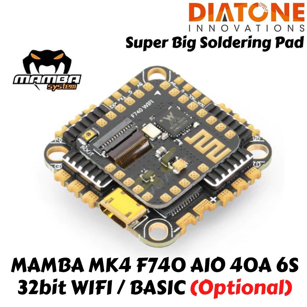Diatone MAMBA (25.5×25.5) MK4 F740 AIO 40A ESC 3-6S 32bit Dshot300/600 ...