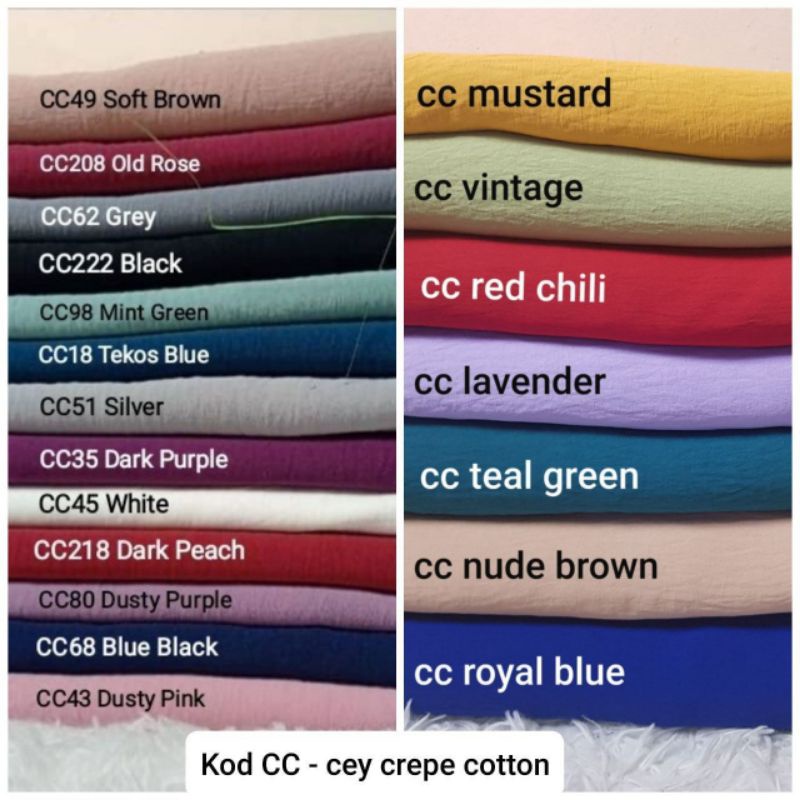 KAIN CEY CREPE COTTON/OPEN METER | Shopee Malaysia