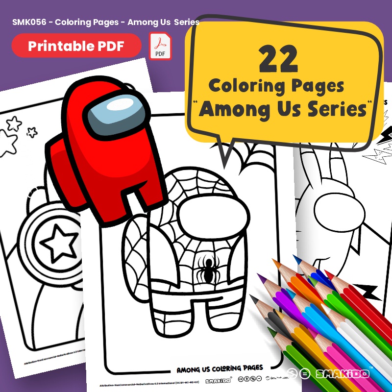 [ Soft Copy/ PDF ] Among Us Coloring Pages For Kids | E-Buku Mewarna ...