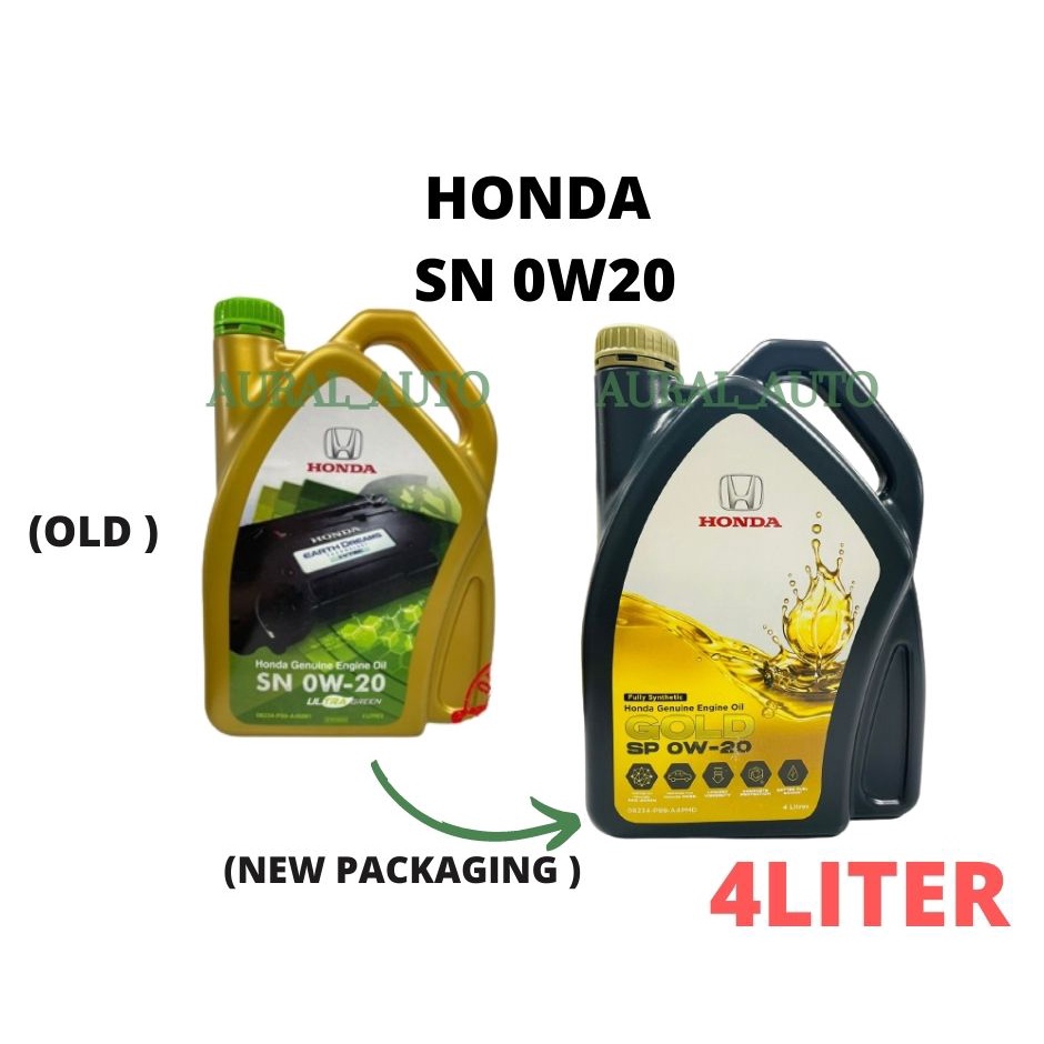 Honda 0W20 Fully Synthetic 4Liter Free Oil Filter Minyak Hitam Engine ...