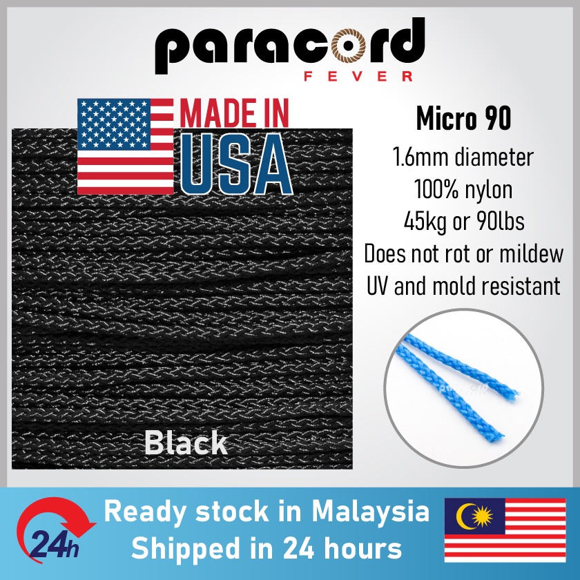 Made in USA - 1.6mm Micro 90 Tali Microcord Rope Micro Paracord ...