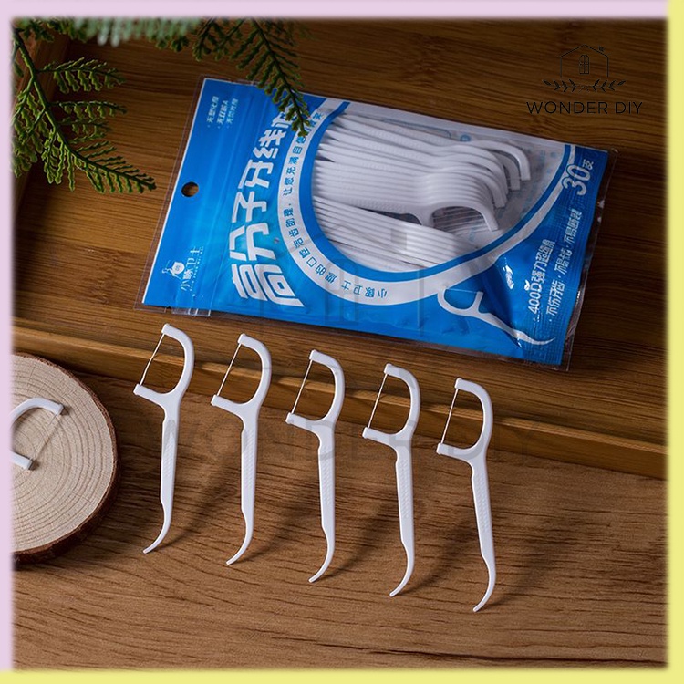 Dental Floss Pick Stick Cleaning Superfine Toothpick Wire Bow Teeth ...