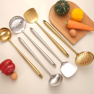 ALM Long Handle Spatula Spoon Gold Stainless Steel Kitchenware Set ...
