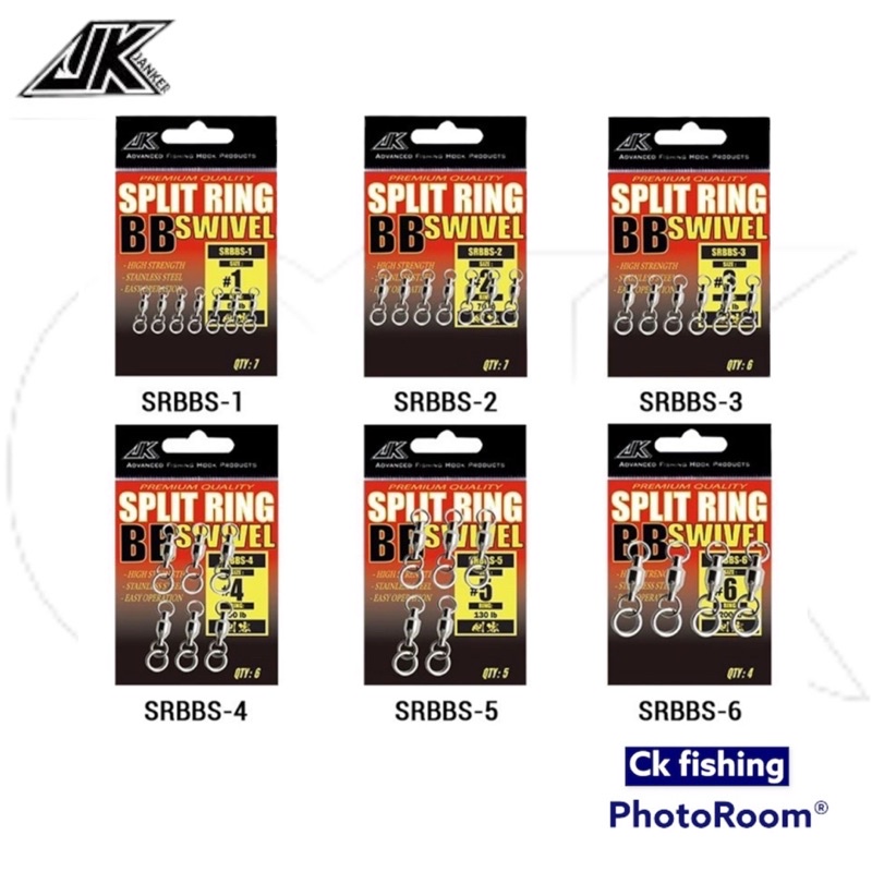 JK JANKER Split Ring SRBBS With Ball Bearing Swivel Size #1 to #6 Heavy ...