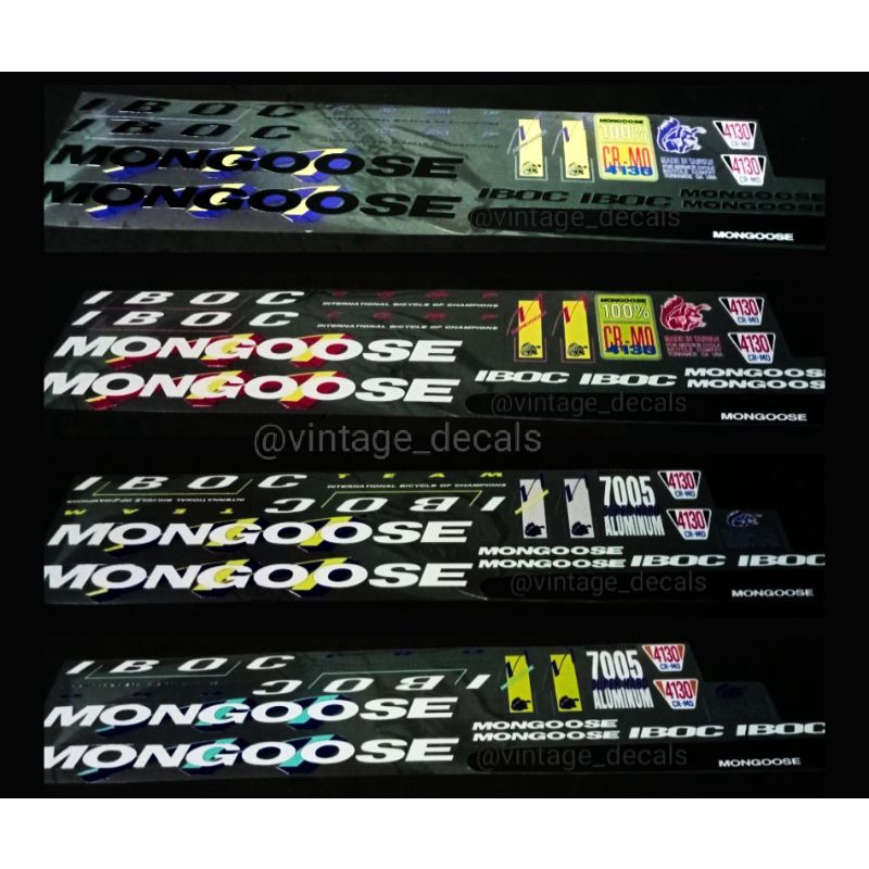 Mongoose iboc 1992 pro team comp bicycle decals sticker set | Shopee ...